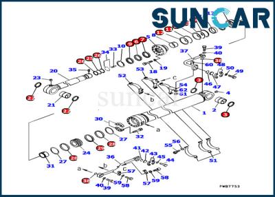 China Komatsu Service Kit 707-99-67290 Bucket Cylinder Seal Kits For PC1100-6 Excavator Inner Parts for sale