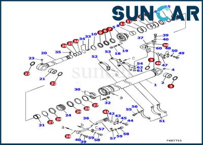 China PC1250SP-7 Models 707-99-67840 Komatsu Bucket Cylinder Seal Kit Komatsu Excavator Inner Repair Kit for sale