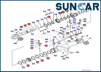 China 707-99-69780 Arm Cylinder Seal Kit Hydraulic Cylinder Service Kit Fits Komatsu PC1250-7 Excavator for sale