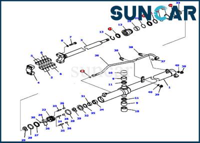 China ISO9001 Seal Kit 707-99-27110 Lift Cylinder Repair Sealing Kit For D65WX-16 Komatsu Service Parts for sale