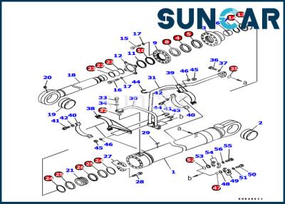 China PC1250-7 Models 707-99-77010 Komatsu Bucket Loader Cylinder Seal Kit Komatsu Excavator Inner Parts for sale