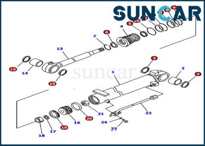 China 707-98-10880 Boom Cylinder Replacement Seal Kit PC12R-8 Komatsu Service Kit Model Repair Parts for sale