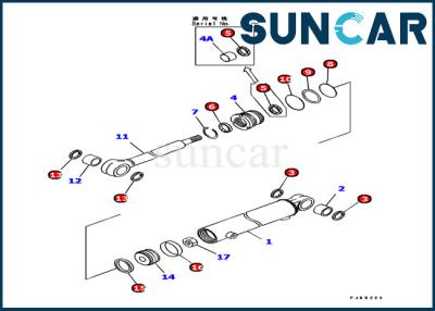 China 707-98-11310 Boom Swing Hydraulic Cylinder Service Kit Komatsu PC12R-8 Cylinder Repair Seal Kits for sale