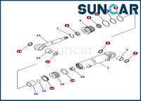 China Komatsu Oil Resistance 707-98-11330 Boom Swing Cylinder Seal Kit PC12R-8 Excavator Repair Kit for sale
