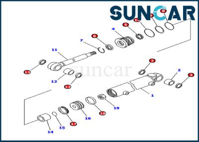 China Komatsu Oil Resistance 707-98-11330 Boom Swing Cylinder Seal Kit PC12R-8 Excavator Repair Kit for sale