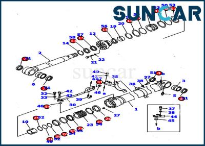 China 707-99-39680 Komatsu Arm Cylinder Seal Kit For PC128UU-1 Machinery Inner Repair Service Kit for sale