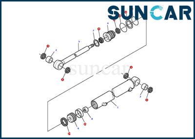 China 878000497 Boom Swing Cylinder Seal Kit Komatsu Excavator PC12R-8 Inner Repair Sealing Kit for sale