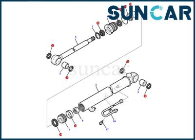 China Bucket Cylinder Seal Kit 878000498 Komatsu PC12R-8 Excavator Inner Repair Parts Oil Resistance for sale