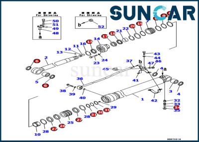 China 707-99-37310 Komatsu Boom Cylinder Seal Kit Excavator Parts PC130-7K Sealing Repair Kit for sale