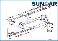 China Hydraulic Arm Cylinder Repair Kits 707-99-39770 Komatsu Excavator Seal Kit PC138US-10 model for sale