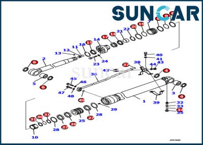 China Hydraulic Arm Cylinder Repair Kits 707-99-39770 Komatsu Excavator Seal Kit PC138US-10 model for sale