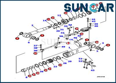 China Komatsu Excavator 707-99-46440 Boom Cylinder Repair Seal Kits PC190LC-8  Model Service Kit for sale