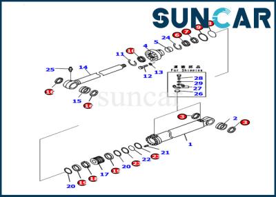China 707-99-53310 Boom Cylinder Seal Kit Komatsu Work Equipment Excavator PC130-8 Service Kit for sale