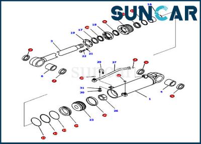 China 707-99-42310 Ripper Lift Hydraulic Cylinder Repair Seal Kit For D65EX-16 Komatsu Inner Parts for sale