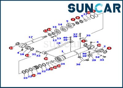 China 707-99-24730 Komatsu Excavator Sealing Kit Oil Resistance PC130F-7 Bucket Cylinder Repair Kits for sale