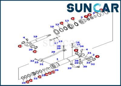 China 707-99-24740 Bucket Cylinder Inner Parts Seal Kit Fits PC130F-7 Komatsu Excavator Repair Kits for sale