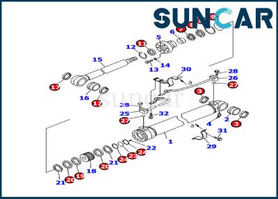 China 707-99-27520 Hydraulic Cylinder Repair Seal Kit Komatsu Boom Cylinder Service Kit PC130F-7 Model for sale