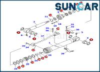 China PC138US-8 Komatsu 707-99-27780 Excavator Bucket Cylinder Seal Kit Machinery Sealing Repair Parts for sale