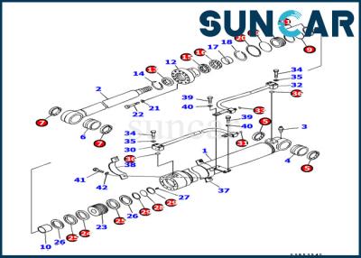 China 707-99-37170 Boom Cylinder Seal Repair Kit For Komatsu Excavator PC138US-8 Models for sale