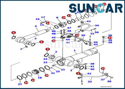 China 707-99-38440 7079938440 Arm Cylinder Seal Kit PC138US-8 Komatsu Excavator CYL Service Kit for sale