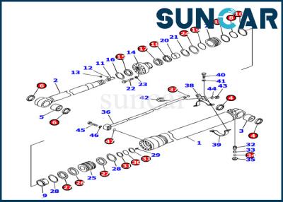 China 707-99-38780 Arm Cylinder Sealing Kit Komatsu PC138US-8 Seal Repair Kit Excavator Replacement for sale