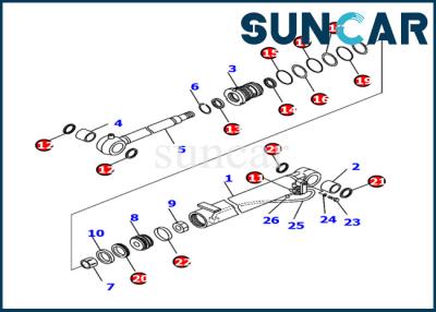China 707-98-04710 Boom Cylinder Seal Kit Komatsu PC14R-3 Excavator Inner Repair Service Kit for sale