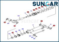 China 707-98-12380 Boom Cylinder Seal Kit Hydraulic Cylinder Inner Parts Komatsu PC15MR-1 Model Service Kit for sale