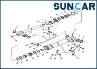 China 707-98-37110 Hydraulic Cylinder Sealing Kit Komatsu PC150-5 Inner Parts Bucket Cylinder Service Kit for sale