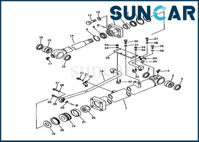 China 707-98-37510 Komatsu Bucket Cylinder Seal Kits PC150LC-1 Excavator Model Repair Service Kit for sale