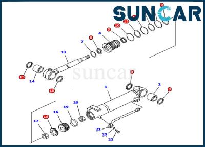 China 707-98-12330 Boom Cylinder Seal Kit Komatsu Excavator PC15R-8 Model Inner Parts Service Kit for sale
