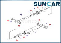 China Komatsu Service Kit 707-98-13960 Oil Resistance Arm Cylinder Seal Kits Excavator PC15R-8 for sale
