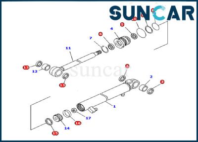 China Komatsu Service Kit 707-98-13960 Oil Resistance Arm Cylinder Seal Kits Excavator PC15R-8 for sale
