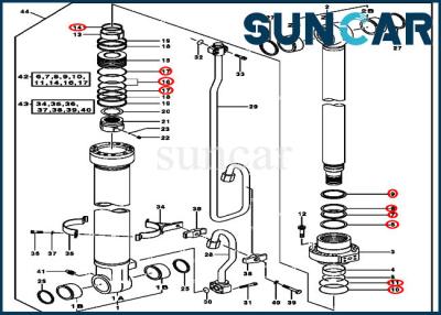 China AH225136 Boom Hydraulic Cylinder Kit Excavator Seal Kit Fits John Deere 2154D 225CLC for sale
