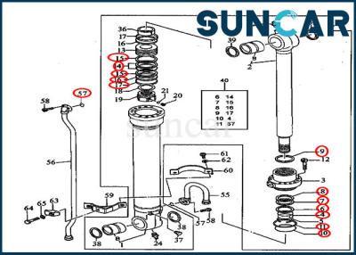 China 200CLC JOHN DEERE AT196469 Bucket Seal Kit 240DLC Excavator Cylinder Repair Kits for sale