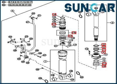 China 4S00715 Boom Cylinder Service Kit John Deere 240DLC 250GLC Excavator Replacement Seal Kit for sale