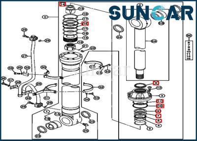 China JOHN DEERE 4653040 Boom Cylinder Repair Seal Kit For 450DLC 470GLC Excavator Equipment for sale