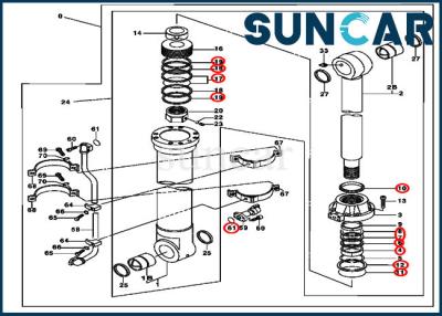 China 4653042 Bucket Cylinder Seal Kit 450LC 450DLC Excavator JOHN DEERE Replacemenet Kits for sale