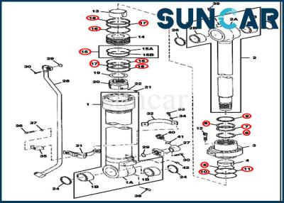 China FYA00001401 Bucket Seal Repair Kit 370C 450CLC Deere Cylinder Replacement Parts for sale