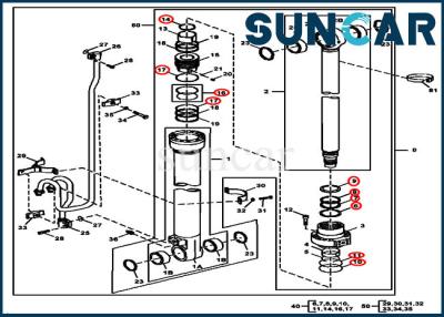 China 4662891 John Deer Boom Hydraulic Cylinder Seal Kit For 160DLC 180GLC 160GLC Excavator for sale