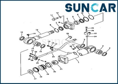 China 707-98-45100 Arm Cylinder Seal Kit Komatsu Excavator PC150-1 Inner Repair Parts Service Kit for sale