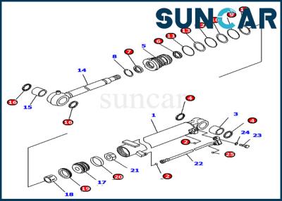 China 707-98-12390 Komatsu Sealing Kit PC16R-3 Cylinder Seal Repair Kit Replacement For Excavator Model for sale