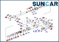 China Spare Parts 707-99-37290 Bucket Cylinder Seal Kit PC160LC-7 Komatsu Hydraulic Sealing Kit for sale