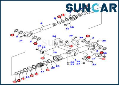 China Spare Parts 707-99-37290 Bucket Cylinder Seal Kit PC160LC-7 Komatsu Hydraulic Sealing Kit for sale