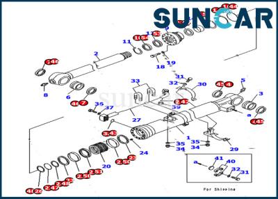 China Excavator Cylinder Sealing Kit 707-99-37770 Arm Hydraulic Repair Kits For Komatsu PC170LC-10 Model for sale