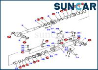 China Boom Cylinder Seal Kit 707-99-38720 Fits Komatsu Excavator PC160LC-7 Inner Repair Parts for sale
