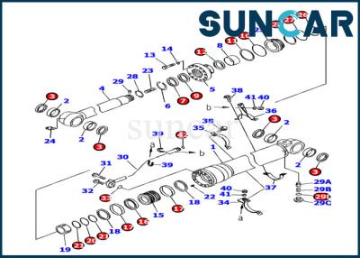 China Hydraulic Arm Cylinder Sealing Kit 707-99-46320 Komatsu PC160LC-7 Replacement Seal Kits for sale