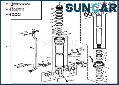 China Deere Parts 180GLC 190GW FYA00012907 Bucket Seal Kit Hydraulic Cylinder Repair Kits for sale