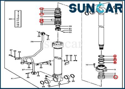 China 4662895 Boom Seal Repair Kit Cylinder Components For 120C 120D John Deere Replacement Parts for sale