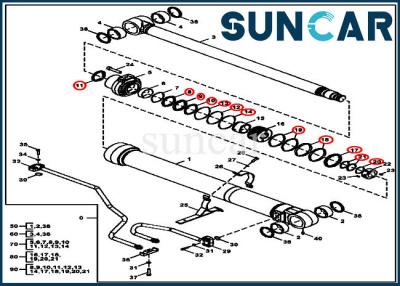 China FYA00012899 Boom Cylinder Seal Kit Deere Repair Kits For 135G 130G Excavator Equipment Models for sale