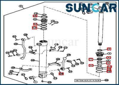 China 4369716 Bucket Oil Seal Kit Cylinder Service Kit For Excavator 190 80 John Deere for sale